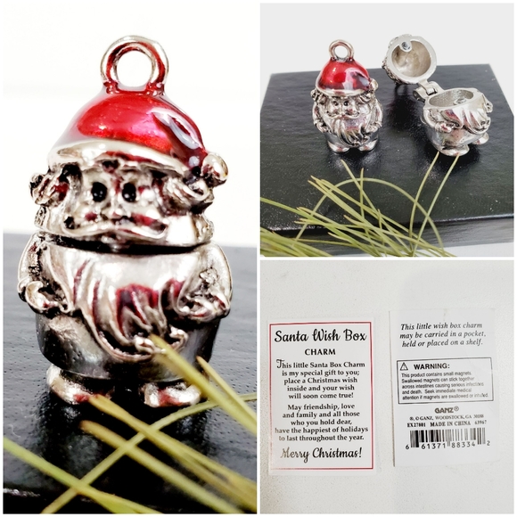 GANZ | Jewelry | Ganz Santa Wish Box Charm Nwt Silver Red | Poshmark
